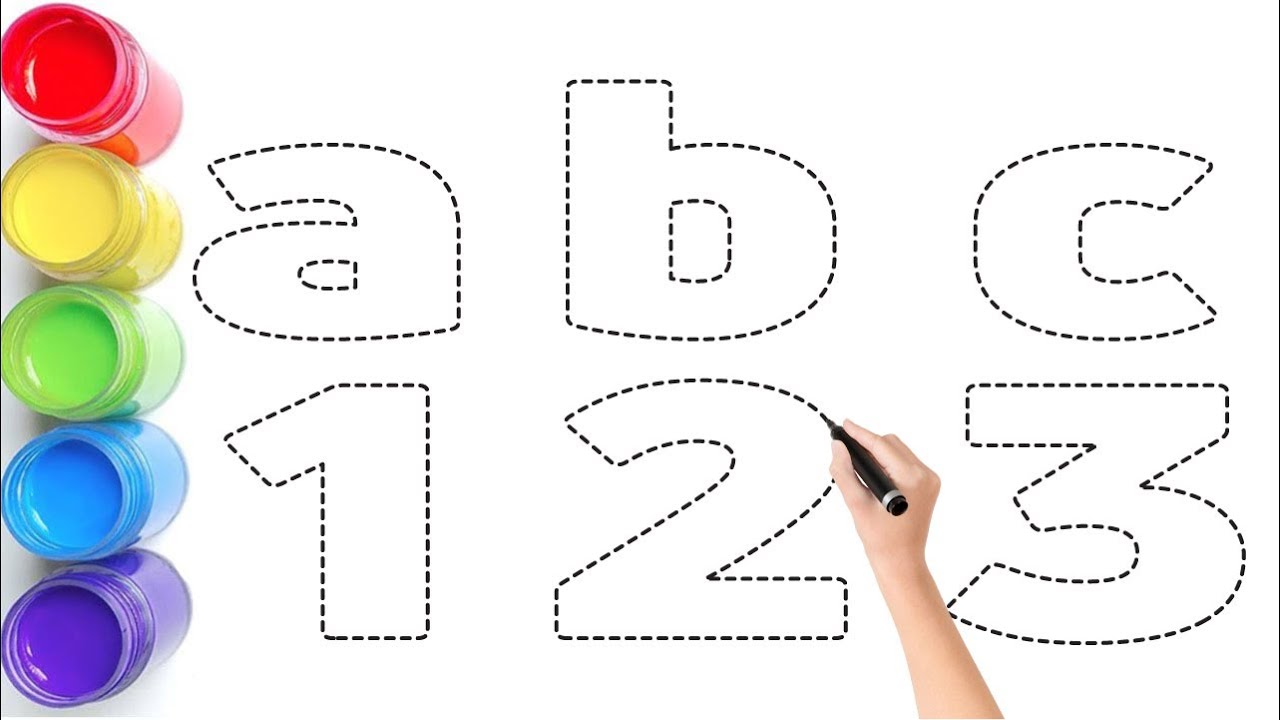 Learn to Write Your ABC! and count 123 - Tracing & Coloring - YouTube