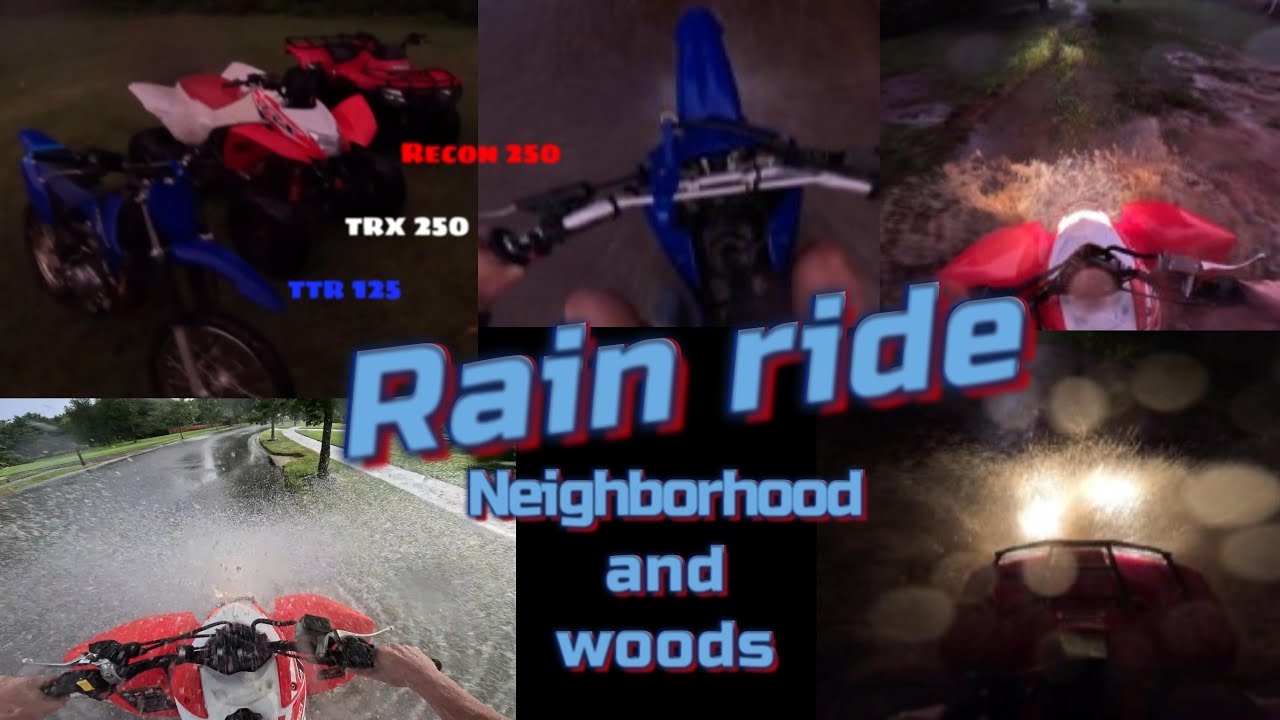 Rainy day riding, Honda Recon, TRX 250, and Yamaha TTR 125 (woods and ...