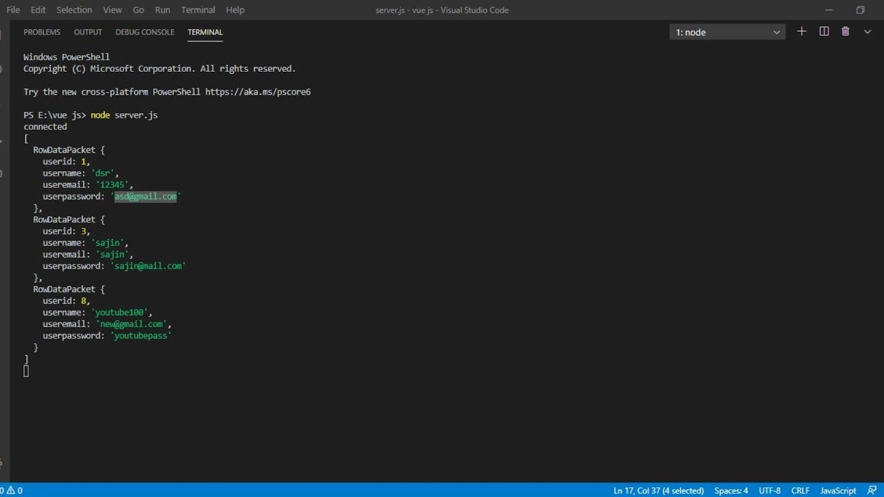 How To Fetch Records From Mysql Using Node Js Node Js Youtube