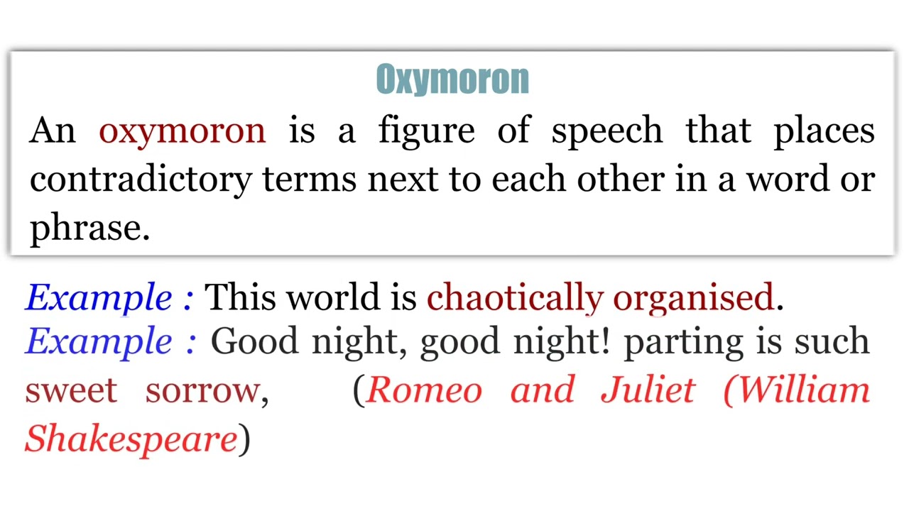 Oxymoron Figure Of Speech What Is An Oxymoron? Easy Definition, With
