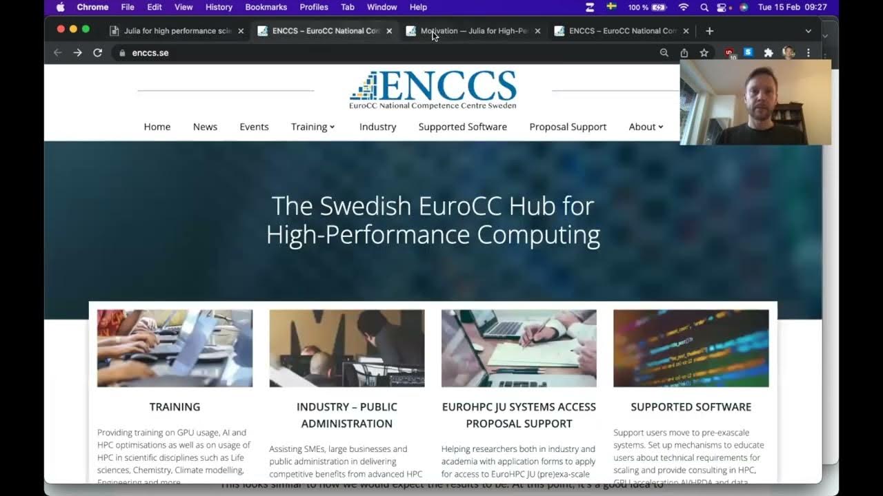 Julia for High Performance Scientific Computing Workshop, ENCCS 15-16 Feb 2022 - YouTube