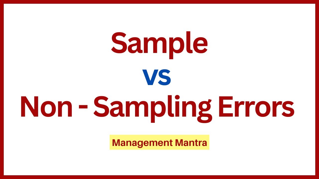 Sampling And Non sampling Errors Marketing Research Statistics Errors YouTube Sampling And Non sampling Errors Marketing Research Statistics Errors YouTube