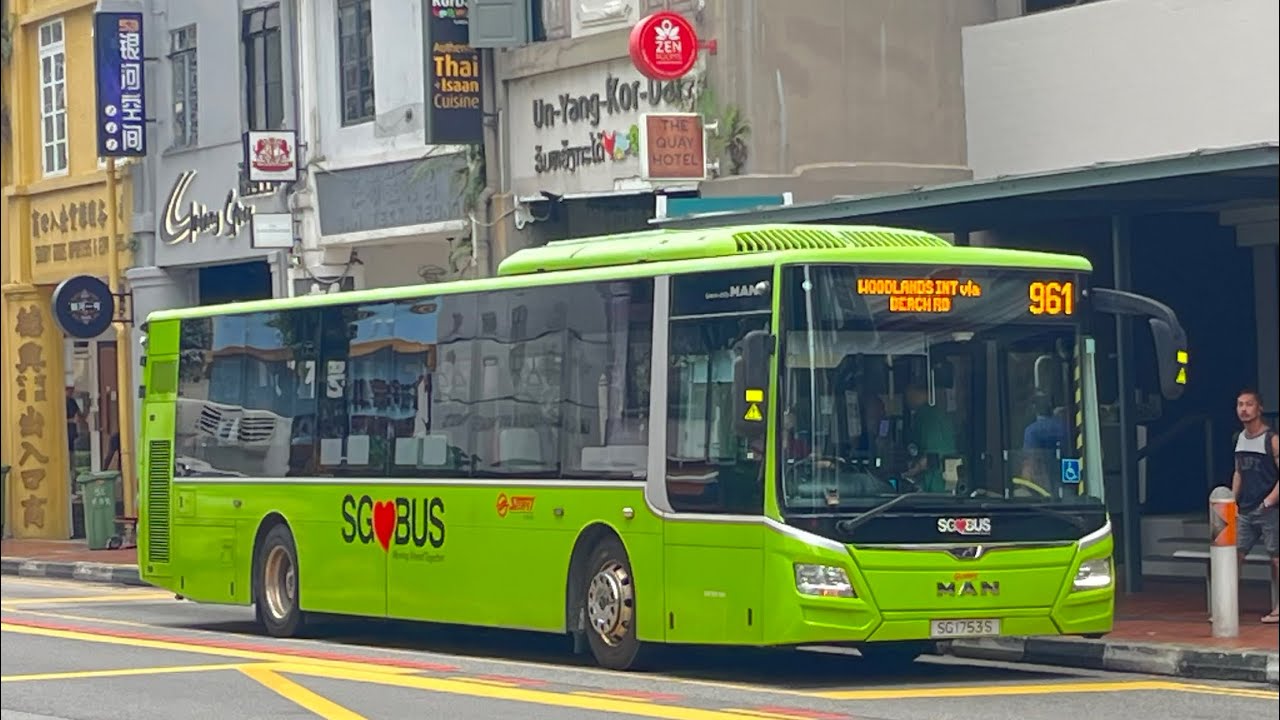 SMRT MAN A22 Euro 6 (SG1753S) on bus service 961. - YouTube