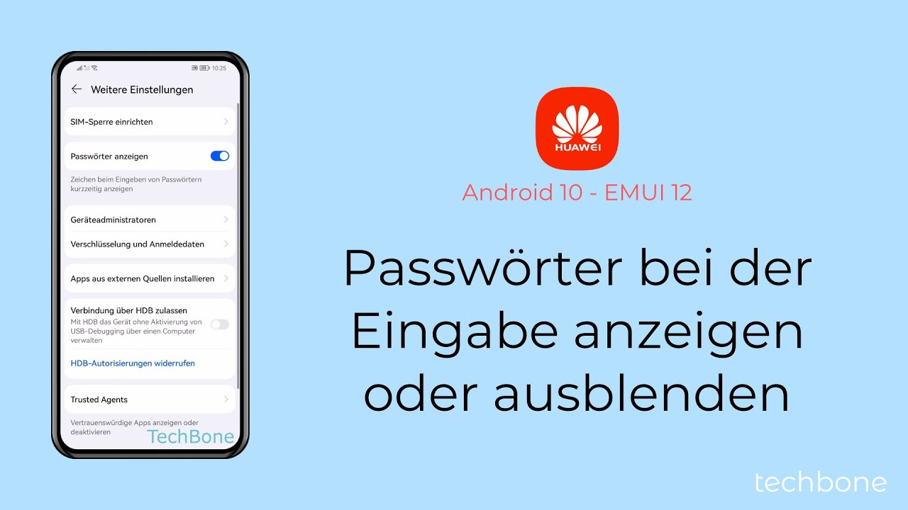 Passwörter bei der Eingabe anzeigen oder ausblenden - Huawei [Android ...