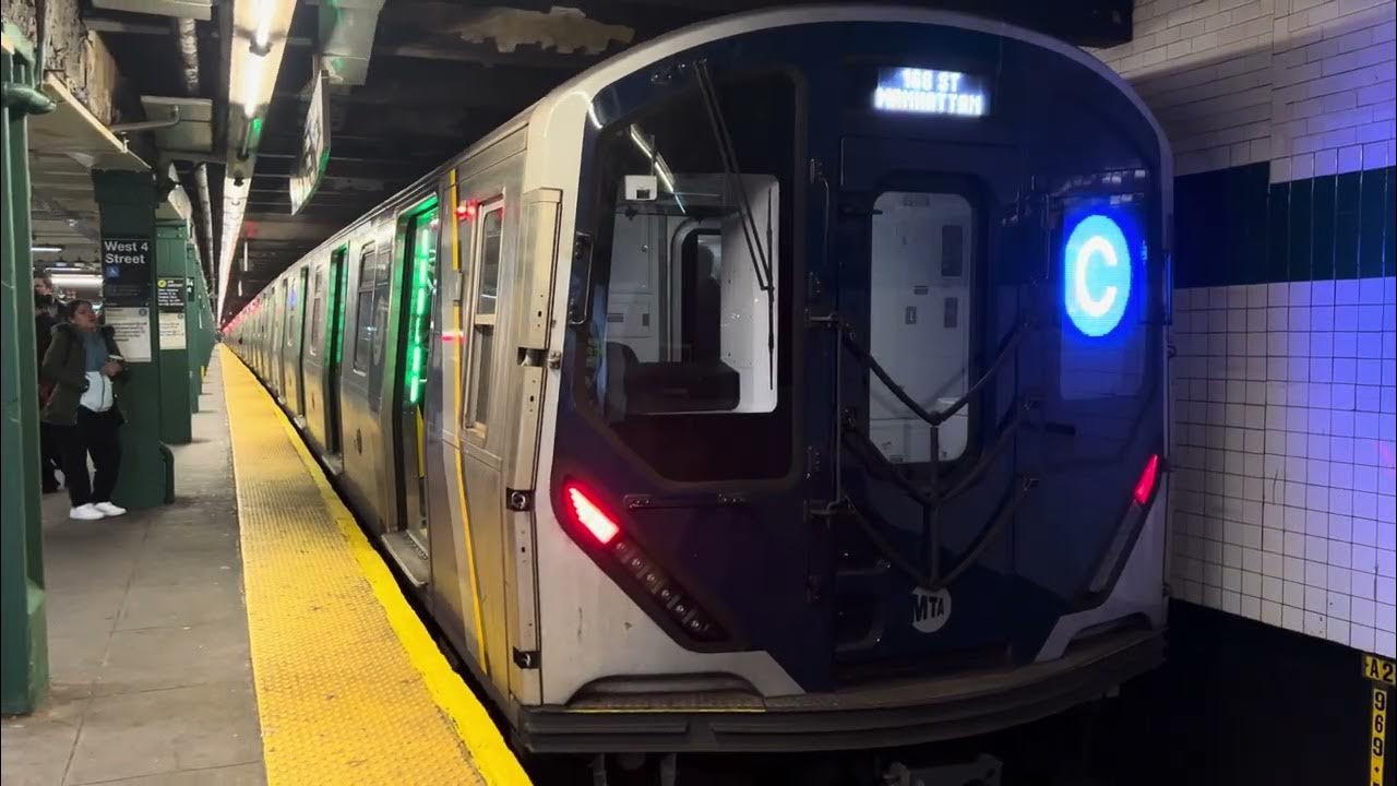 MTA New York City Subway 168th Street Bound Kawasaki R211A (C) Local Train @ W. 4th Street - YouTube
