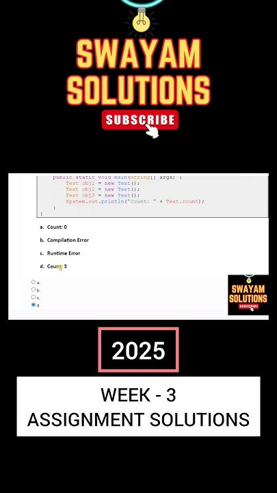 Programming in Java Week 3 Assignment Solutions | SWAYAM NPTEL | JAN ...