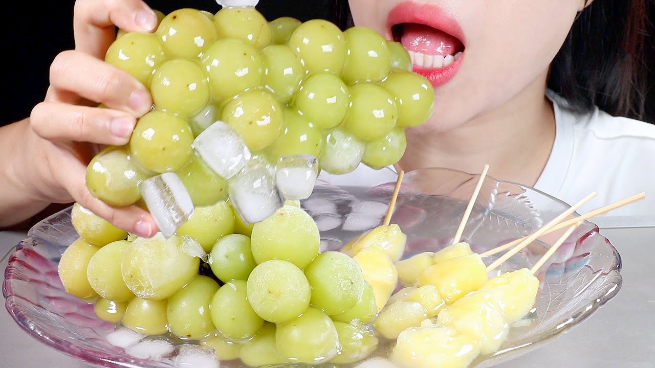 ASMR 얼음 탕후루 먹방 | Ice Tanghulu | Frozen Fruits | Eating Sounds Mukbang ...