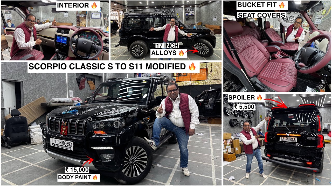 SCORPIO CLASSIC S TO S11 MODIFIED 🔥 WITH SEAT COVERS ALLOYS INTERIOR ...