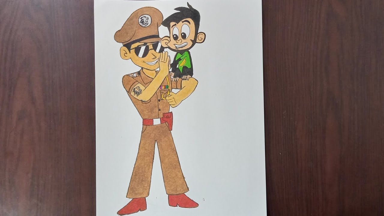 How to draw little Singham and chikki || colour drawing. - YouTube