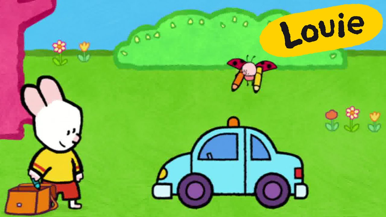 Louie, draw me a police car | Learn to draw cartoon for kids - YouTube