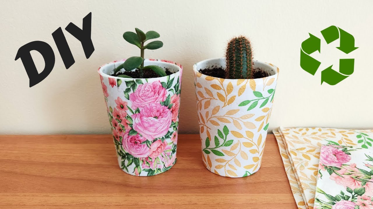 How to Make EASY Flower Pots (for Cactus or other small plants) 🌵 ...