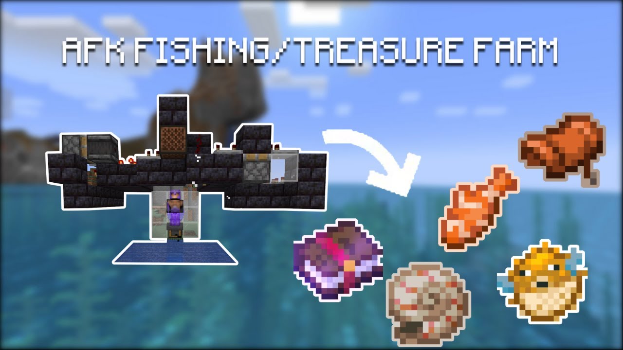 Minecraft AFK Fish Farm 1.17+ with Treasure Drops - YouTube
