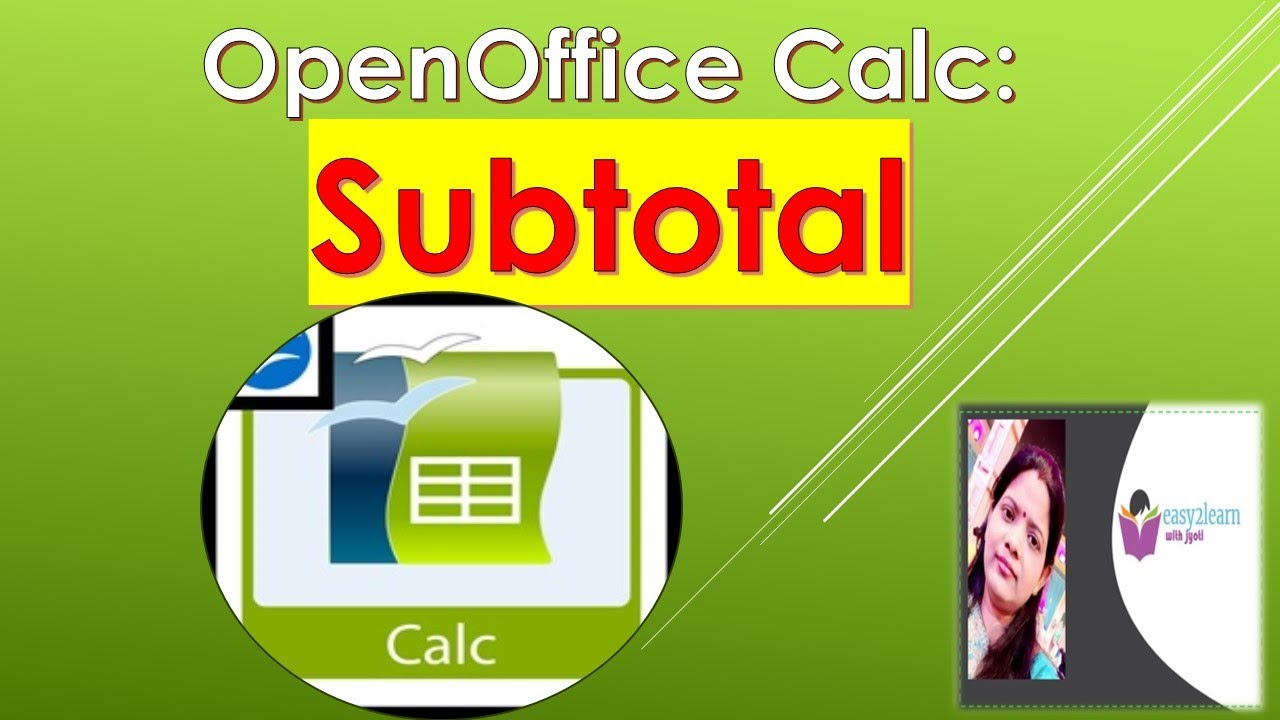 OpenOffice Calc : SUBTOTAL - YouTube