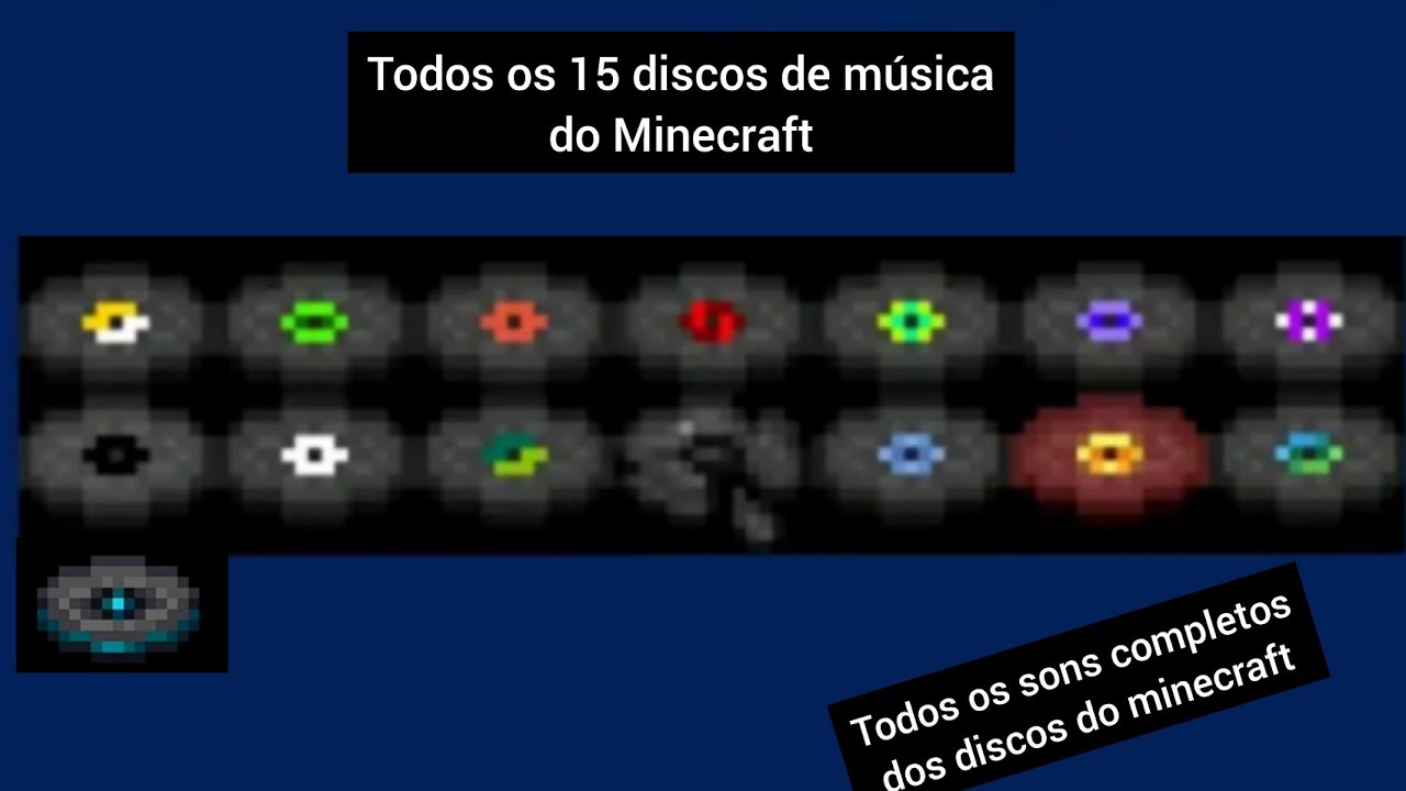 Todos os 15 discos de música do Minecraft completo (com novo disco 5 da ...