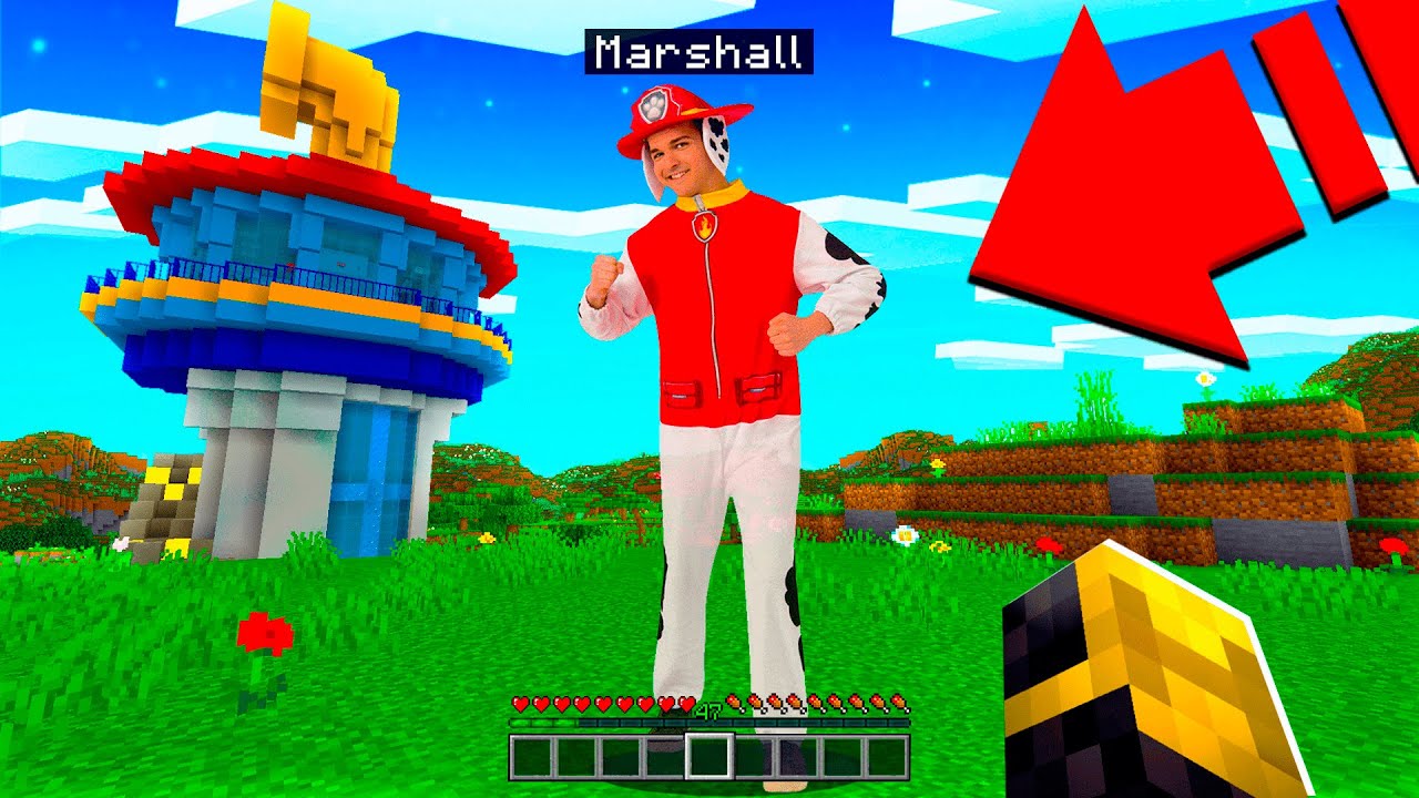 MARSHALL PAW PATROL SE CONVIERTE EN HUMANO EN MINECRAFT 😱 - YouTube