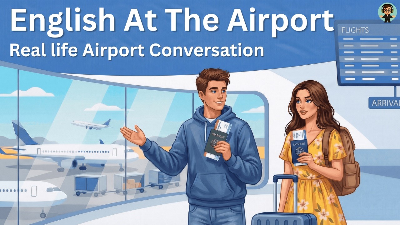 Learn English At The Airport | Easy English Learning | Real Life ...