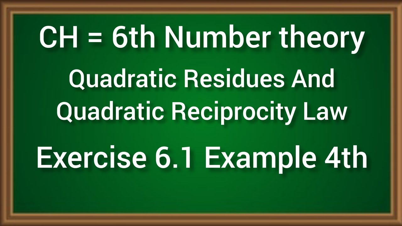 Exercise 6.1 Example 4th (Chapter 6th Number Theory ) B.A/B.Sc 1st year ...