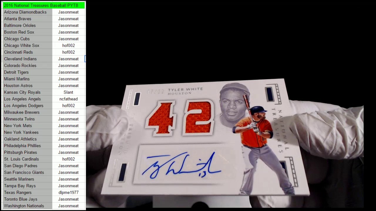 2016 National Treasures Baseball PYT8 - YouTube