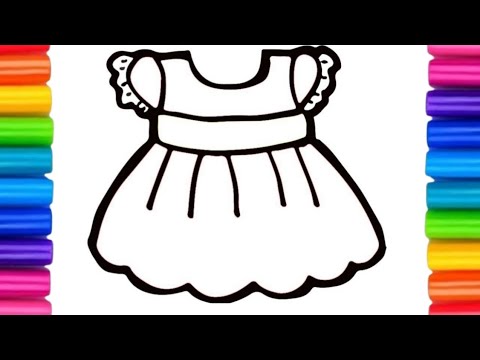 Let's learn how to draw glitter frok | Painting, Drawing & Coloring for ...