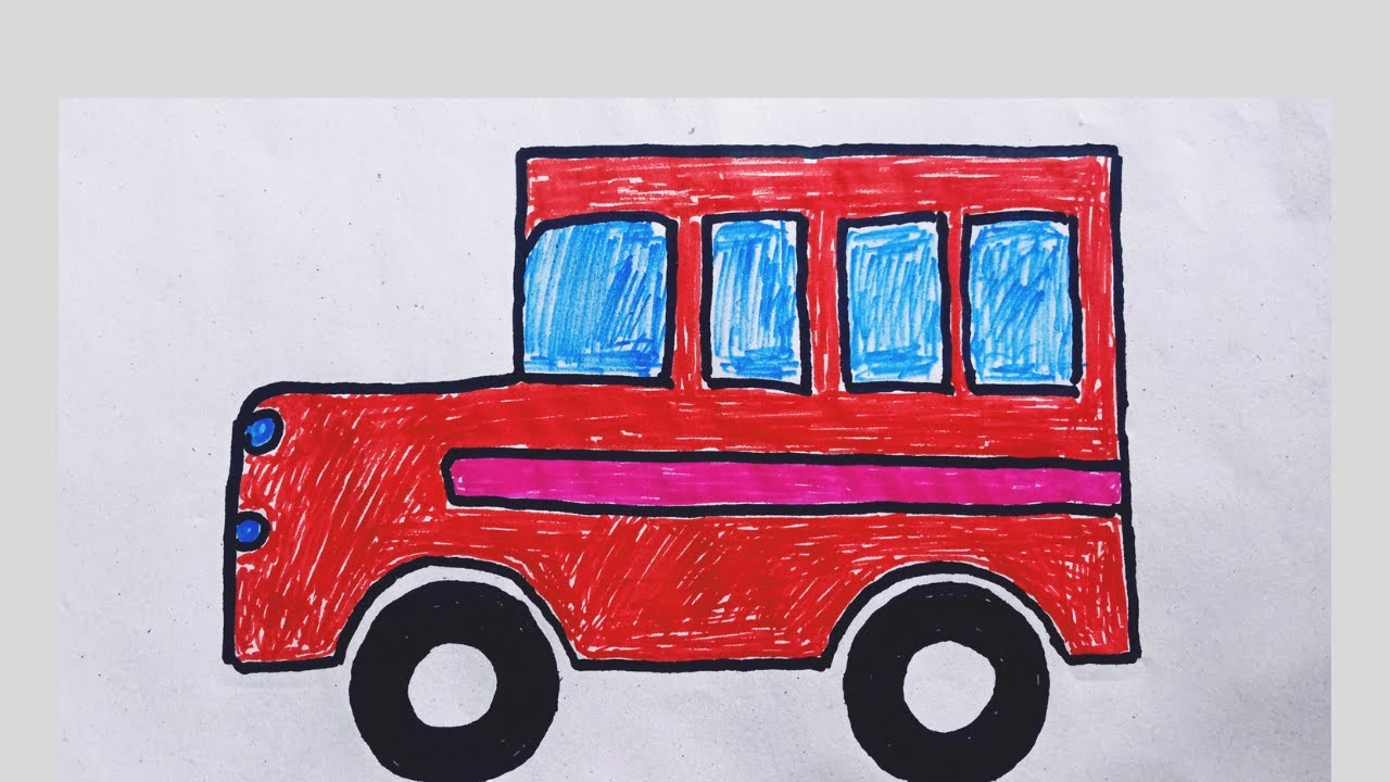 Bus 3D Drawing | how to draw Bus 🚌 with pencil | how to make Bus 🚌 step ...