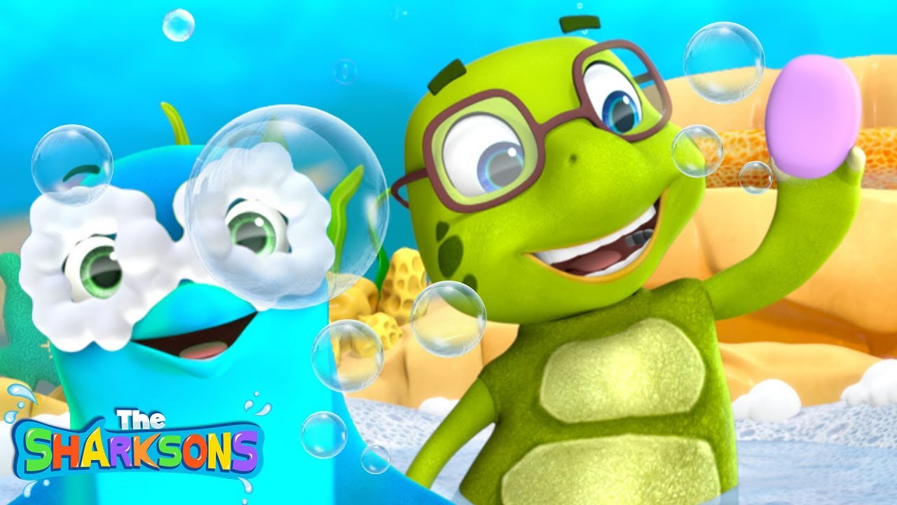The Bath Song SHARKSONS | Nursery Rhymes & Kids Songs! | ABCs and 123s ...