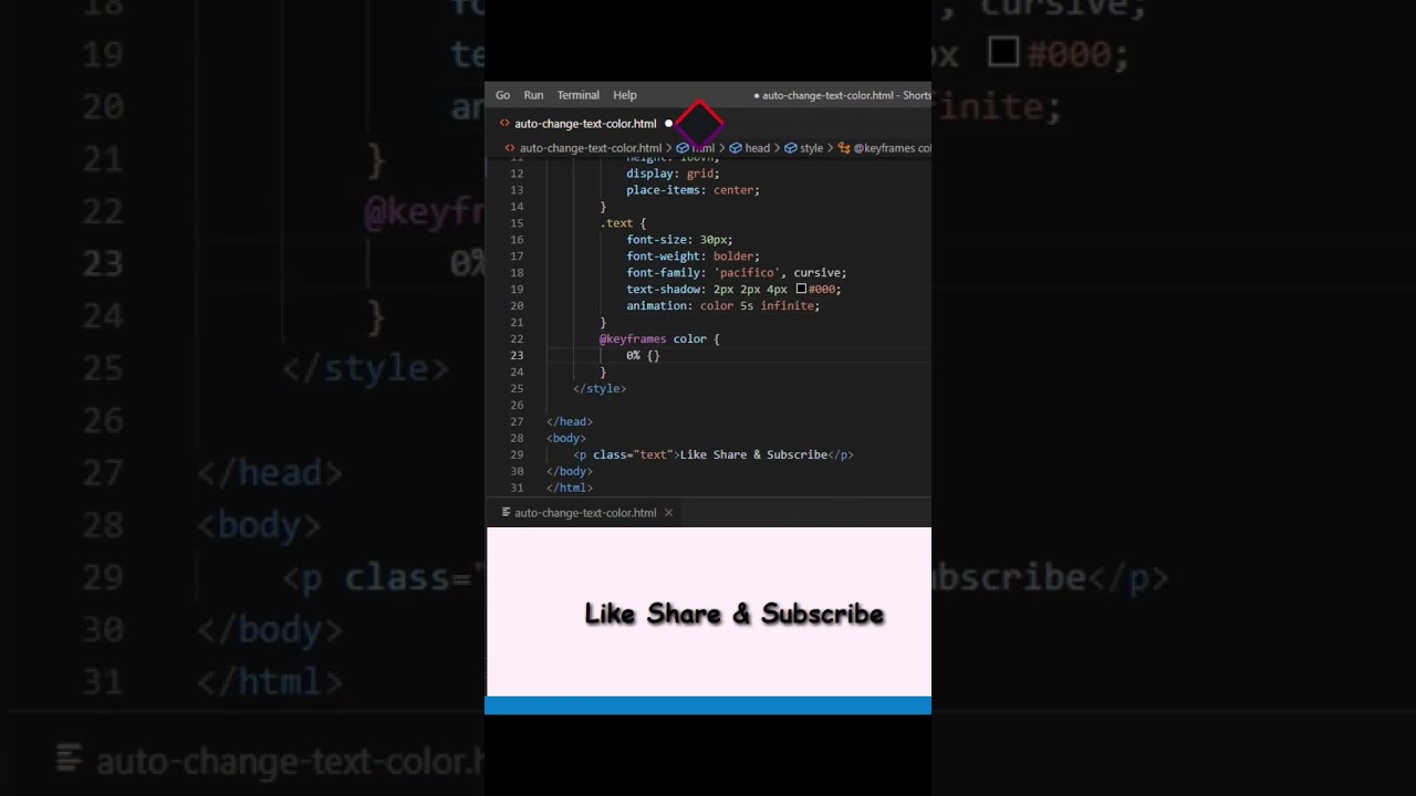 Auto Change Text Color Animation Using Html And CSS CSS Tutorial shorts cssanimation YouTube Auto Change Text Color Animation Using Html And CSS CSS Tutorial shorts cssanimation YouTube