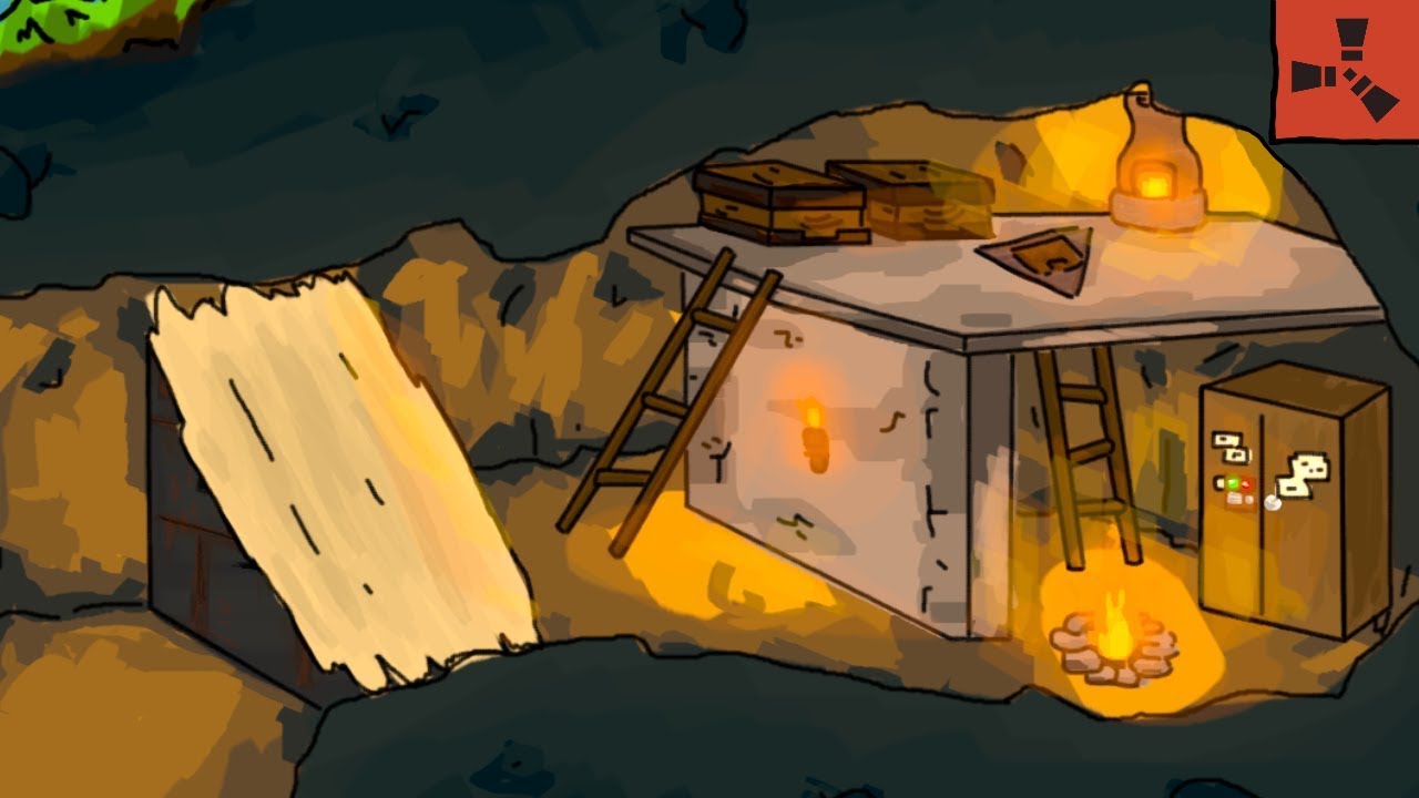 I Built a double bunker cave base in solo rust... - YouTube