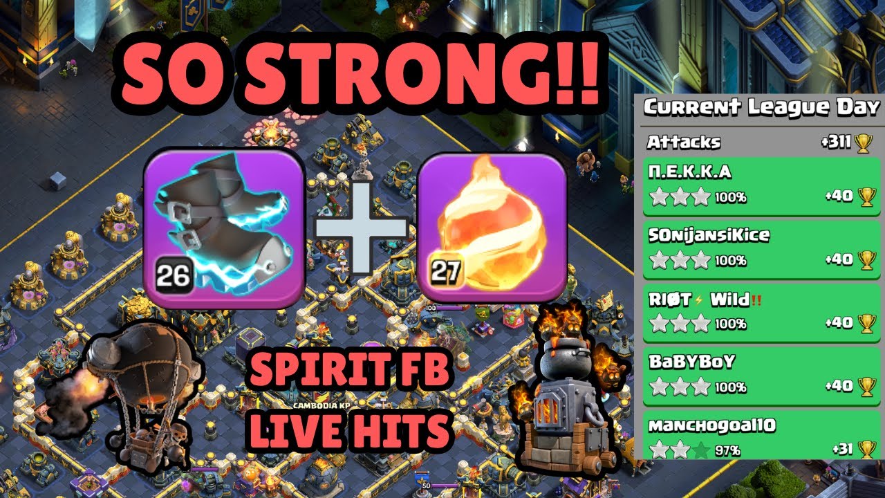 USE THIS ARMY NOW!! NEW Spirit Walk + FB Army! Legend League Live Hits ...