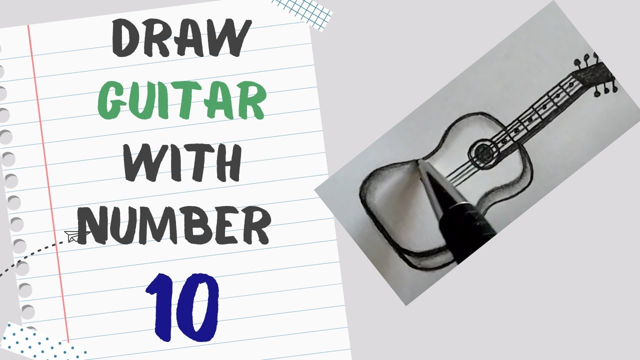 How to Draw a Guitar Step by Step | Easy Guitar Drawing for Beginners ...