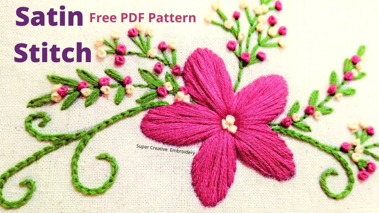 Super Unique Hand Embroidery Hoop Flower Design Stitches + Free Pattern ...