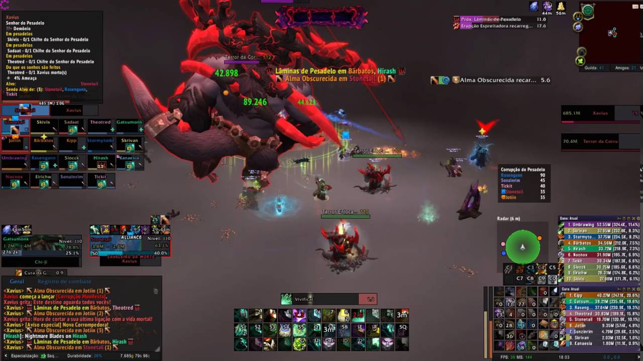 Boss Xavius Normal - Raid Pesadelo Esmeralda - Guild Blue Moon - YouTube