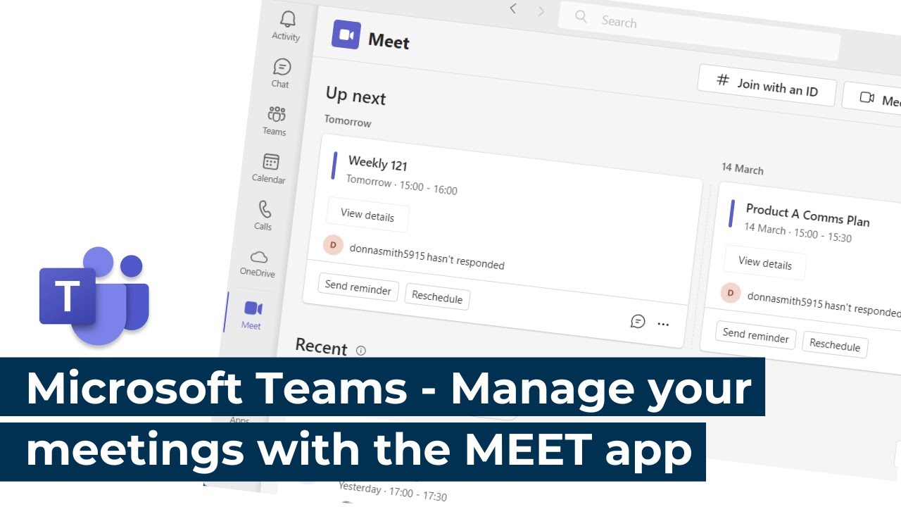 Microsoft Teams - Manage your meetings with the MEET app - YouTube