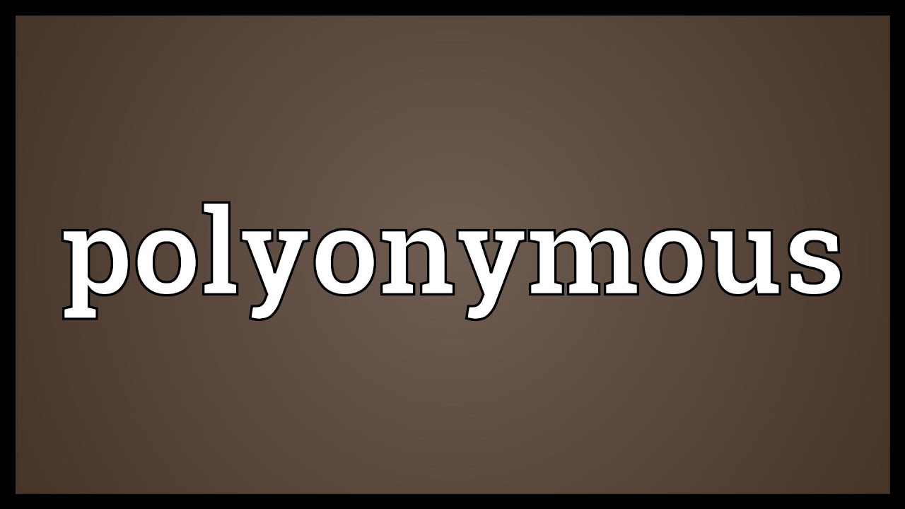 Polyonymous Meaning - YouTube