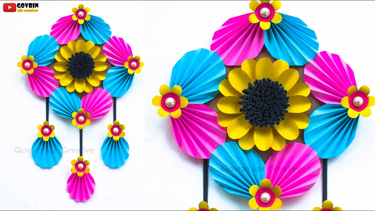 Beautiful and Easy Paper Wall Hanging / DIY Wall Decor / Hiasan Dinding ...