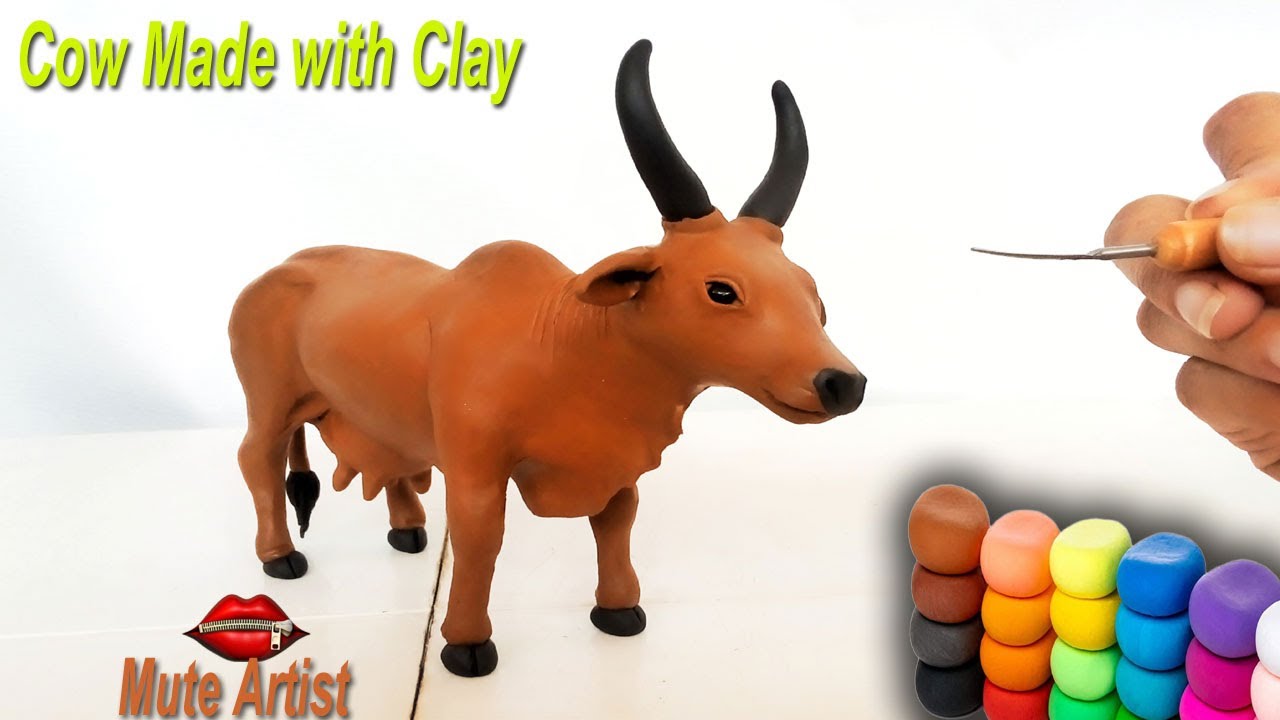 How to Make a cow | How to Make A Cow Out of Clay Step by step | Clay ...