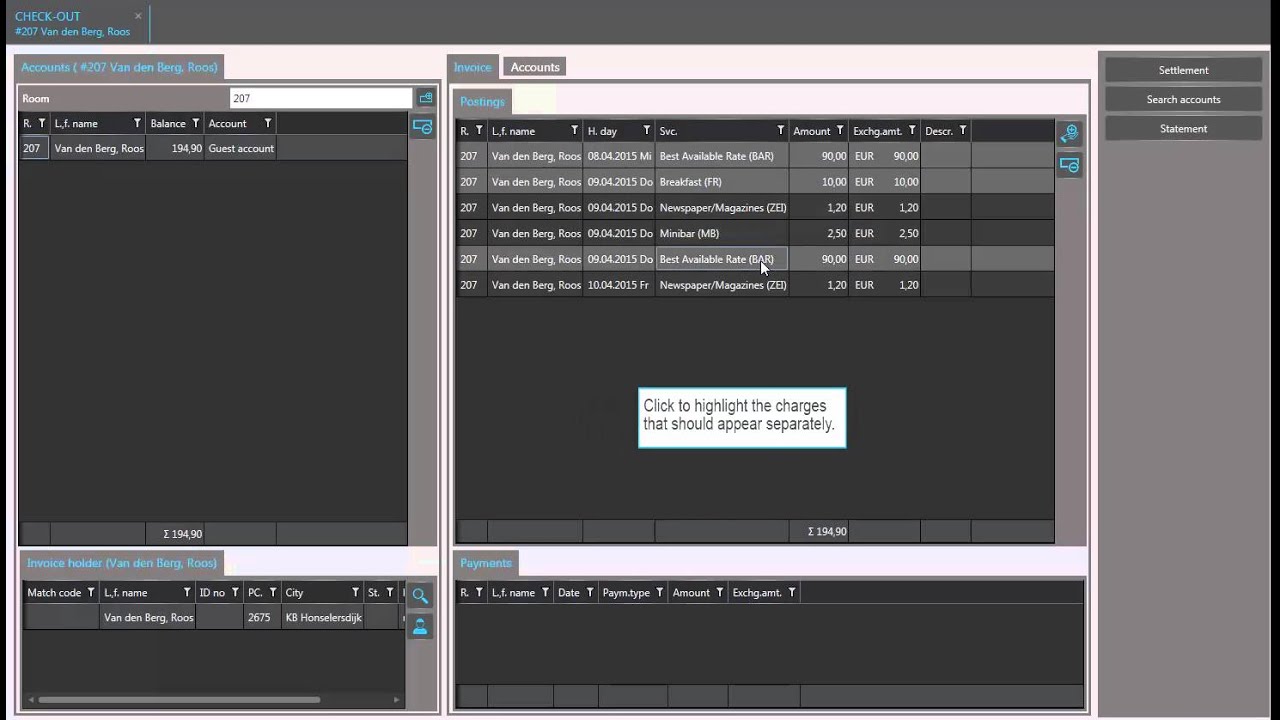 SIHOT Video Tutorial - Separate invoices - YouTube