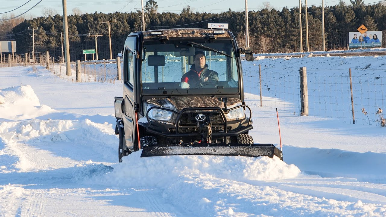 RTV-X1100C With a Kubota V5008 Electric/Hydraulic Front Plow! - YouTube