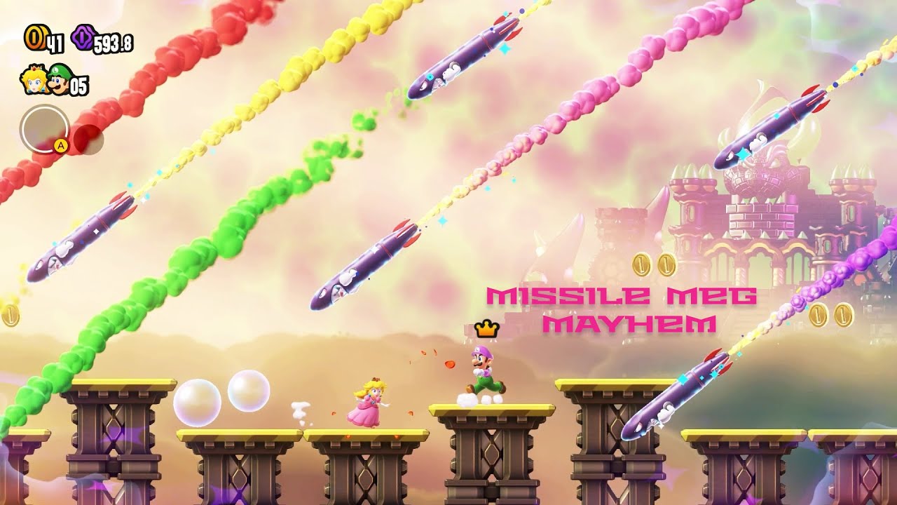 Super Mario Bros. WONDER - Missile Meg Mayhem | 2 players | 2025 - YouTube
