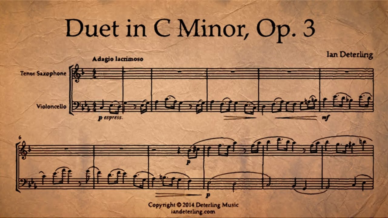 Duet for Tenor Saxophone and Cello in C Minor - YouTube