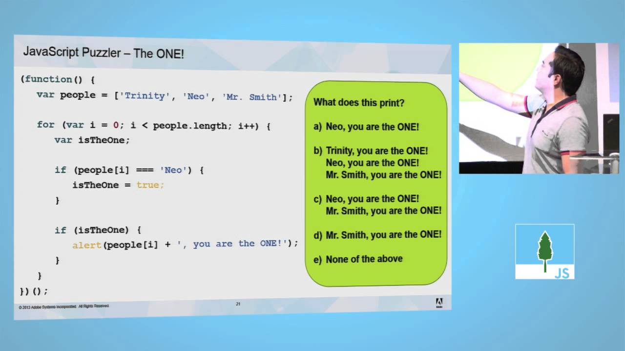 CascadiaJS 2013 - Charles Bihis - JavaScript Puzzlers - YouTube
