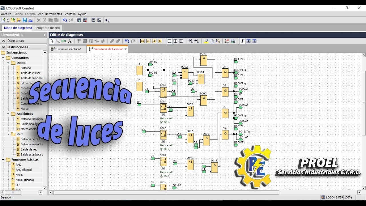 SECUENCIA DE LUCES (1RA PARTE). DIAGRAMA DE FUNCIONES-LOGO!8 - YouTube