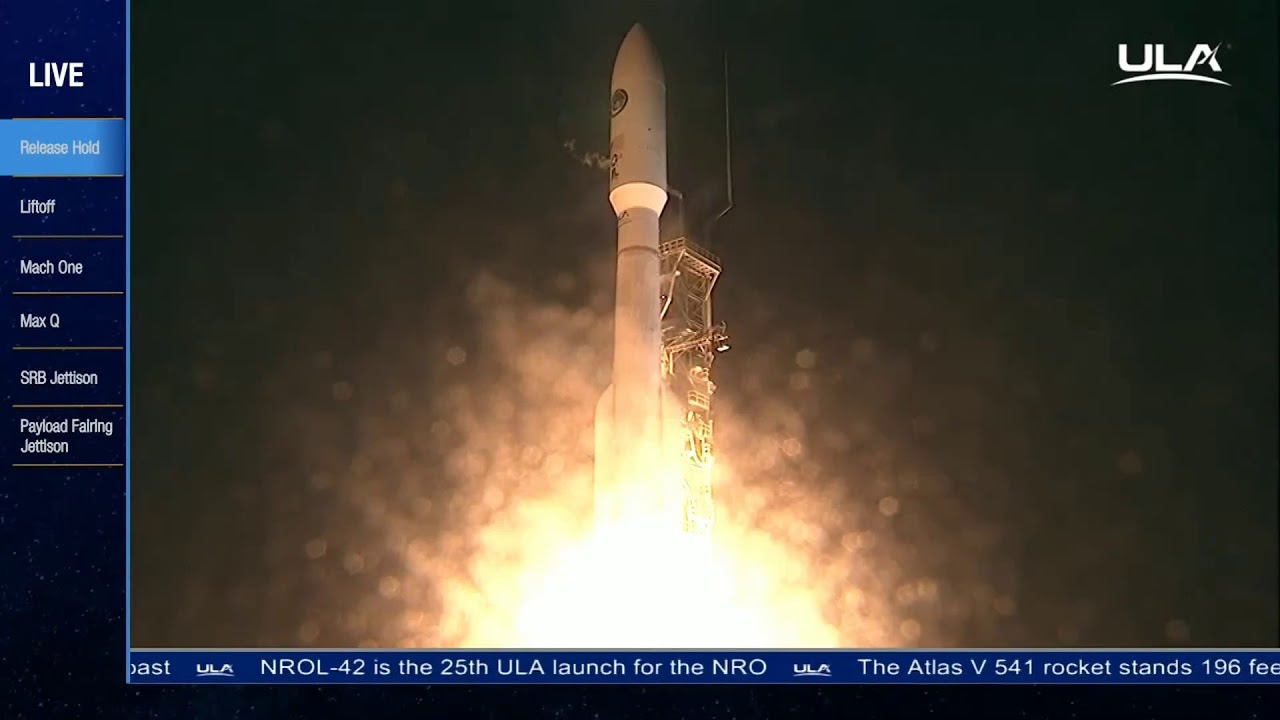 Liftoff - ULA Atlas V AV-072 NROL-42 Satellite Launch - Live Mirror ...
