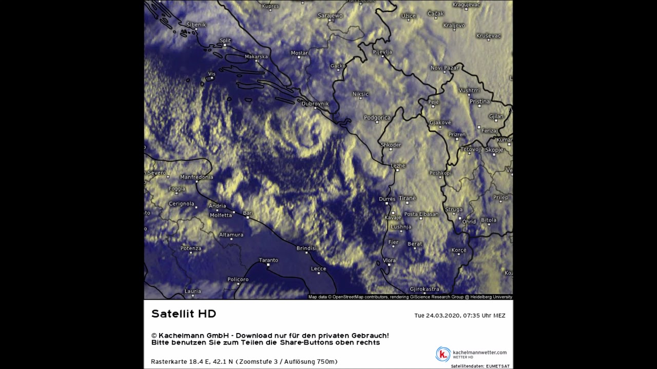 Cyclonic vortex over the Adriatic Sea (2020.03.24.) - YouTube