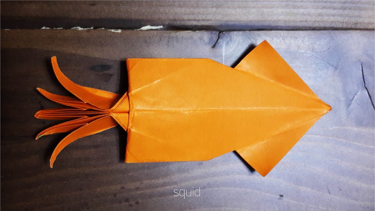 squid origami 오징어 종이접기 - YouTube