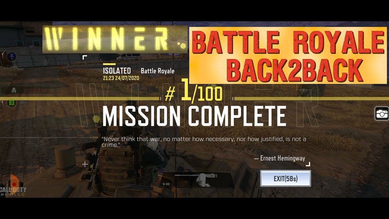 Battle Royale Back2Back Winner - YouTube