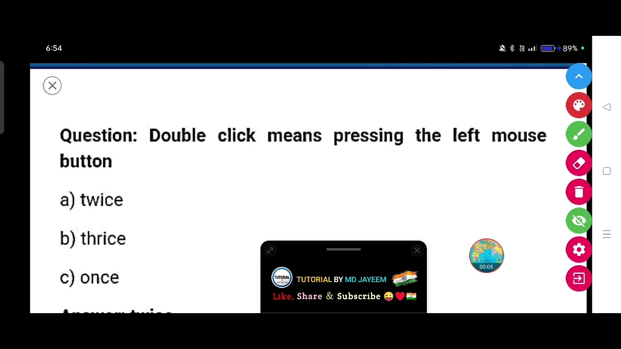 Double click means pressing the left mouse button. - YouTube