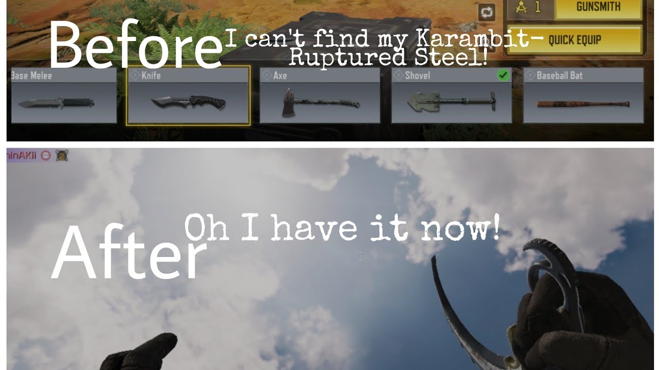 How To Equip The Karambit- Ruptured Steel Even If It's Not Shown In ...