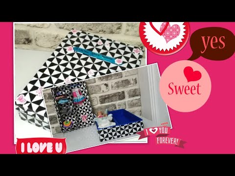 DIŞARDAN KUTU İÇİNİ AÇINCA BARBİE YATAK ODASI YAPTIK :)) HİDDEN BEDROOM, easy dıy,
