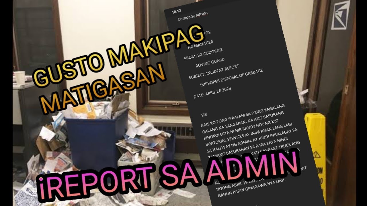 PASAWAY NA JANITOR. INIRIPORT NG SECURITY GUARD. SAMPLE. PAANU ANG REPORT NG PASAWAY NA JANITOR ...
