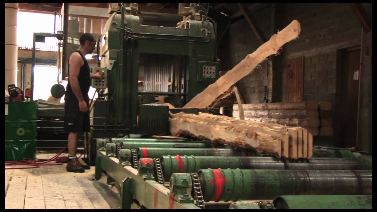 Scierie Descourvières Scie de têtes - YouTube